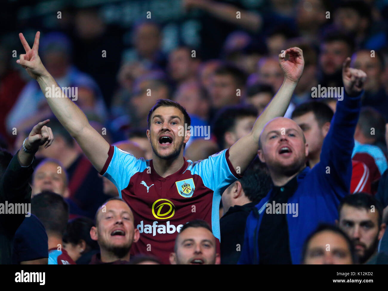 Burnley fans in the stands at ewood park hi-res stock photography and ...