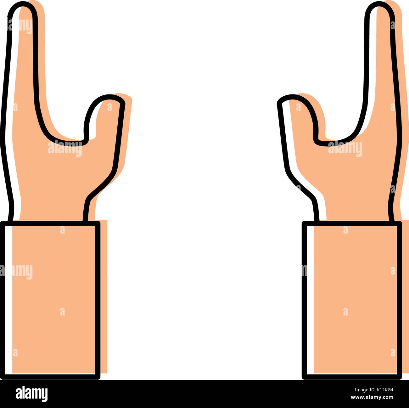 human hands icon over white background vector illustration Stock Vector ...