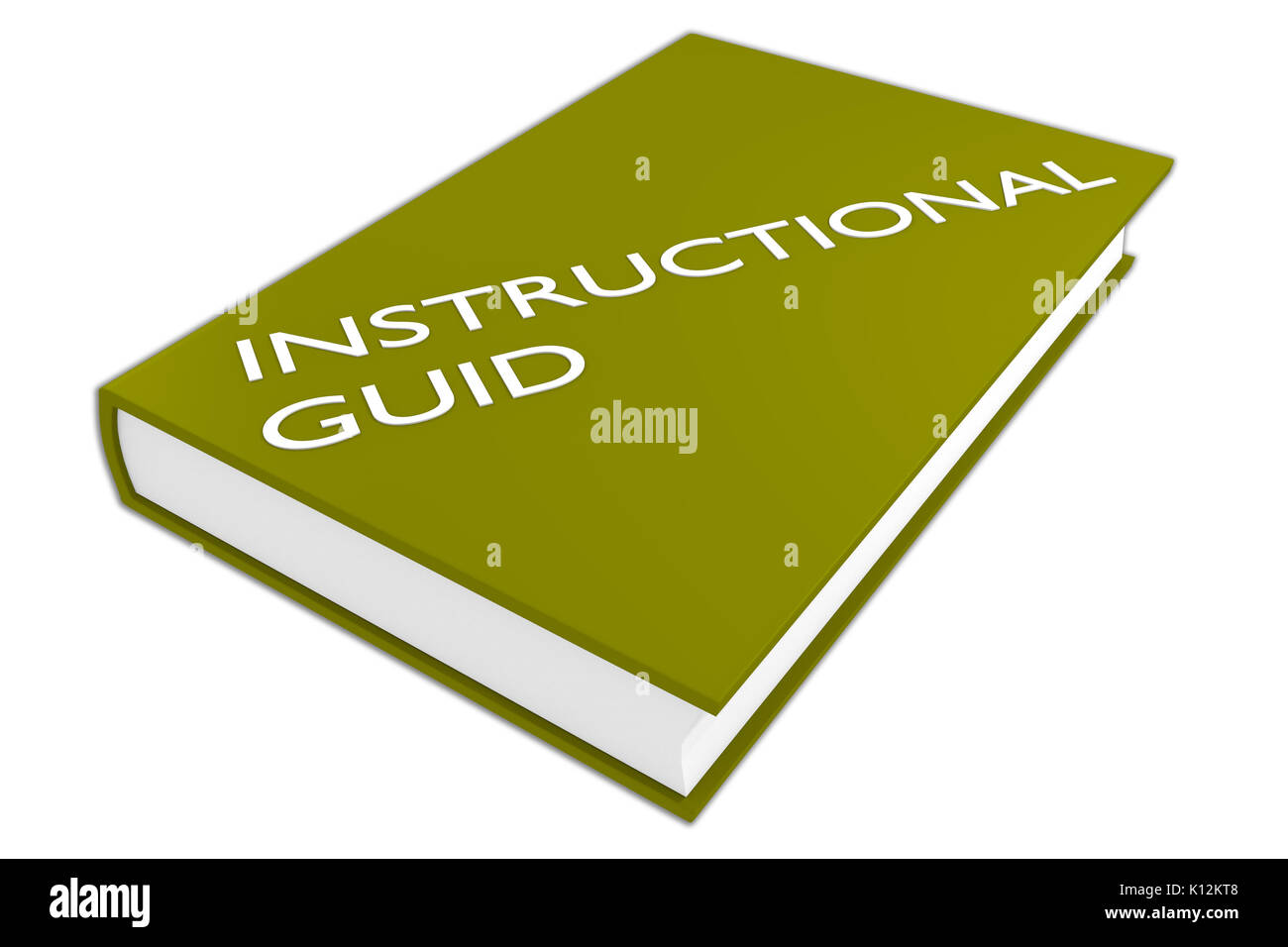 3D illustration of "INSTRUCTIONAL GUIDE" script on a book, isolated on ...