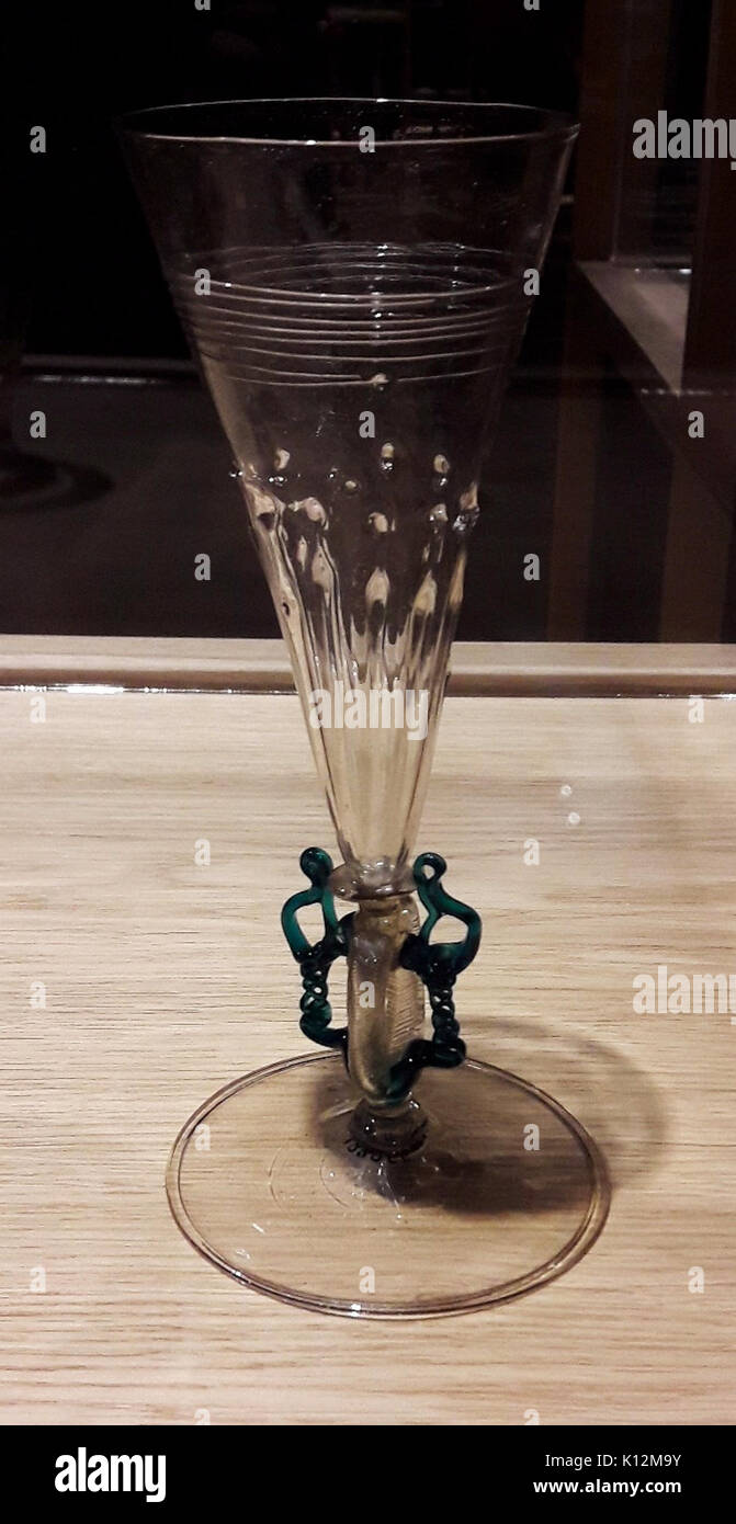 Anonymous Ornamented clear glass flute 01 Stock Photo - Alamy