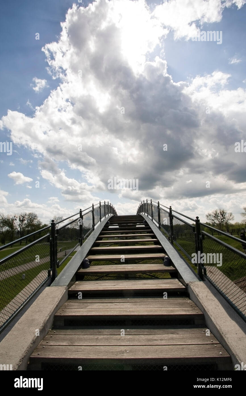Zamosc - Renaissance city in Central Europe. Footbridge above a railway ...