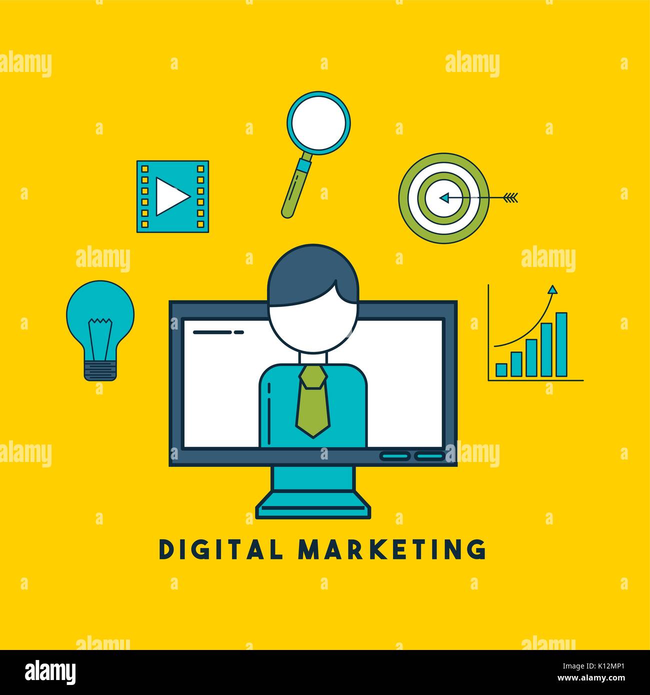 digital marketing cartoon Stock Vector Image & Art - Alamy