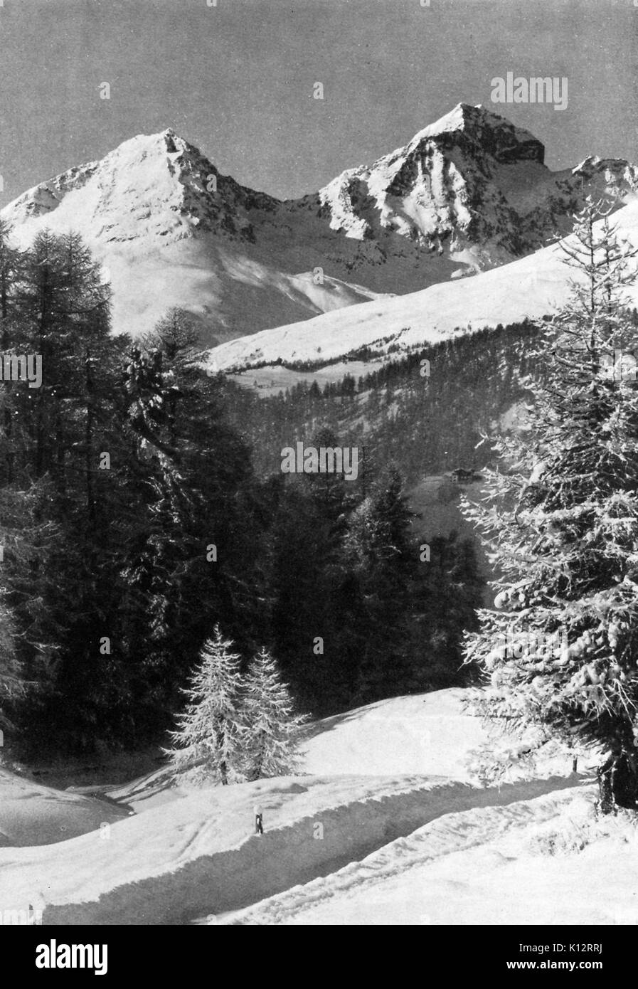 Switzerland engadin snow Black and White Stock Photos & Images - Alamy