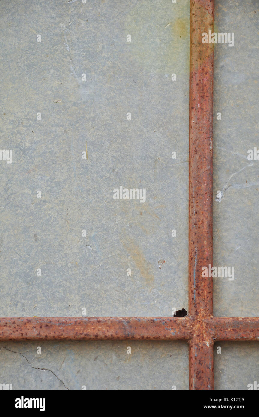 The rusty iron rods with gypsum board Stock Photo - Alamy