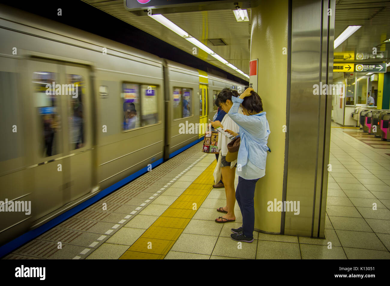 TOKYO, JAPAN -28 JUN 2017: Japan Railways. It's very convenient way for ...
