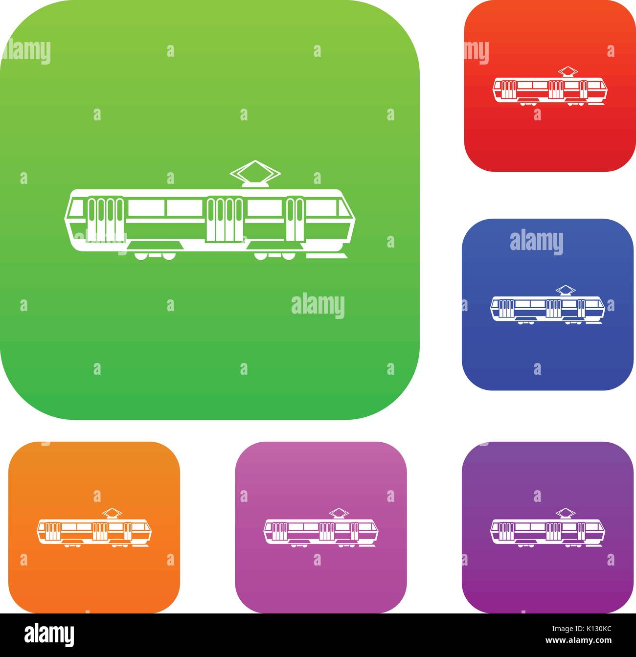 Tram set collection Stock Vector Image & Art - Alamy