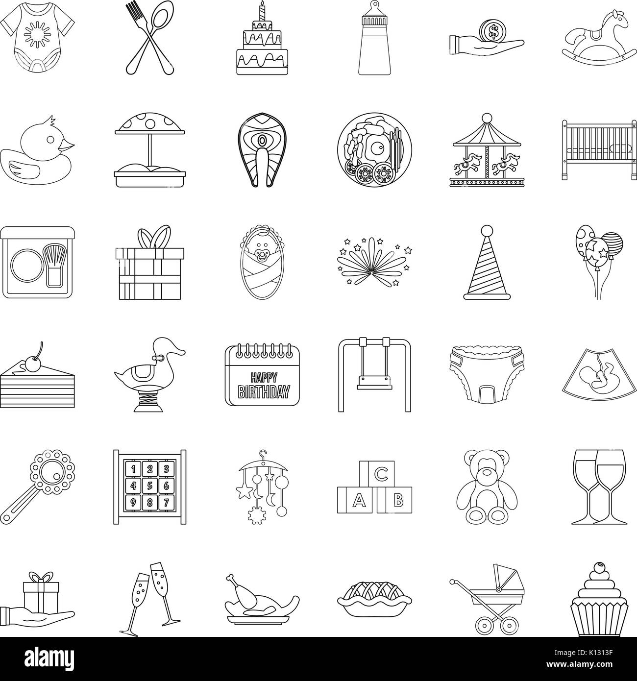 Present icons set, outline style Stock Vector Image & Art - Alamy