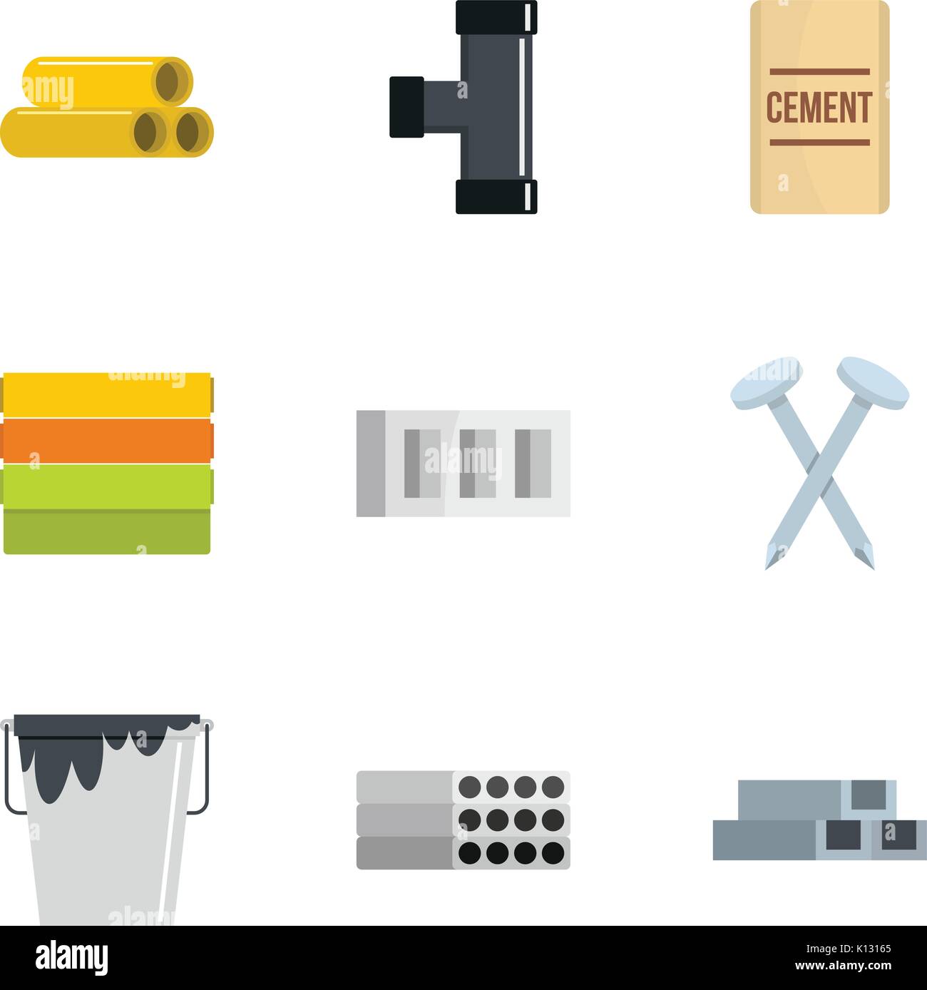 Building tool icon set, flat style Stock Vector Image & Art - Alamy