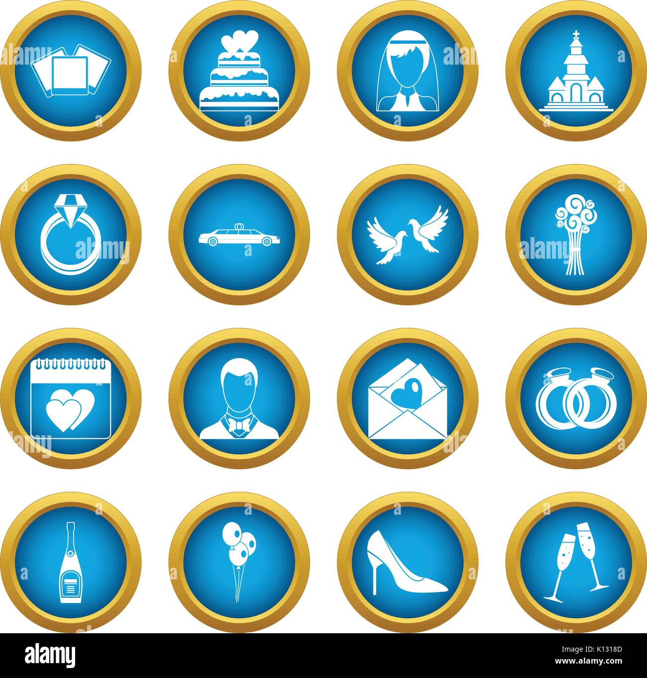 Wedding icons blue circle set Stock Vector Image & Art - Alamy