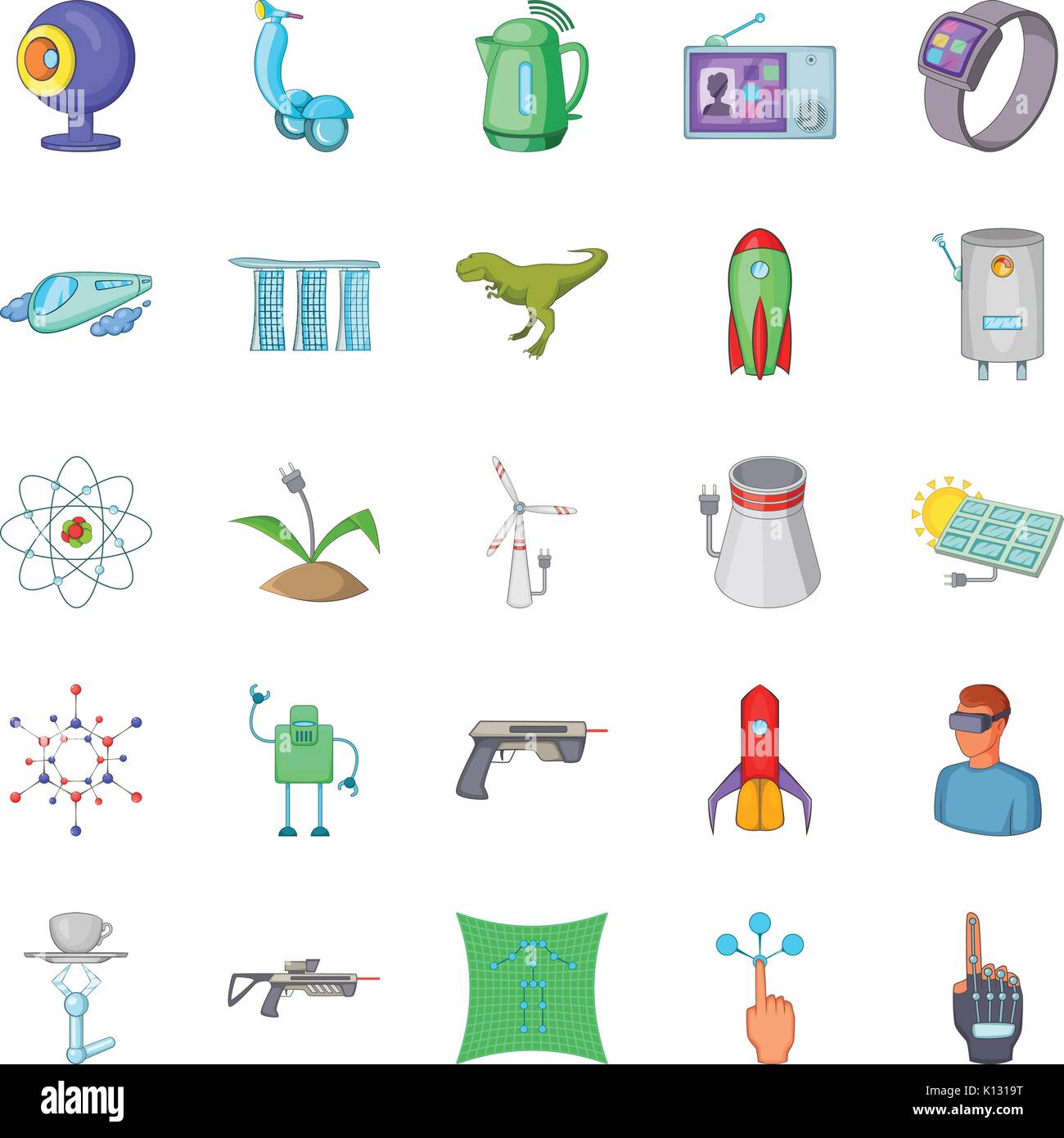 Future technology icons set, cartoon style Stock Vector Image & Art - Alamy