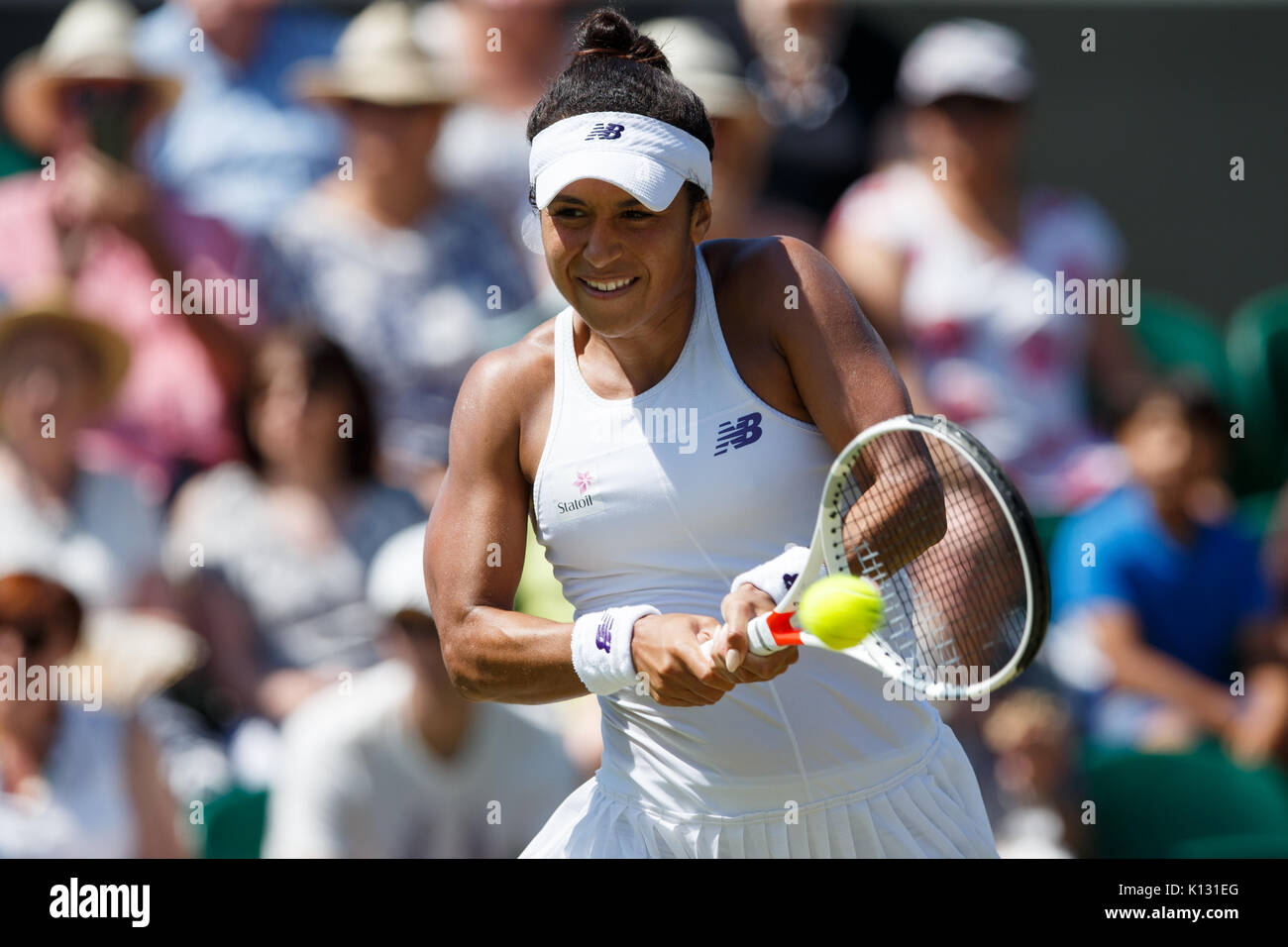 Heather Watson of GB in action at the Ladies' Singles - Wimbledon ...