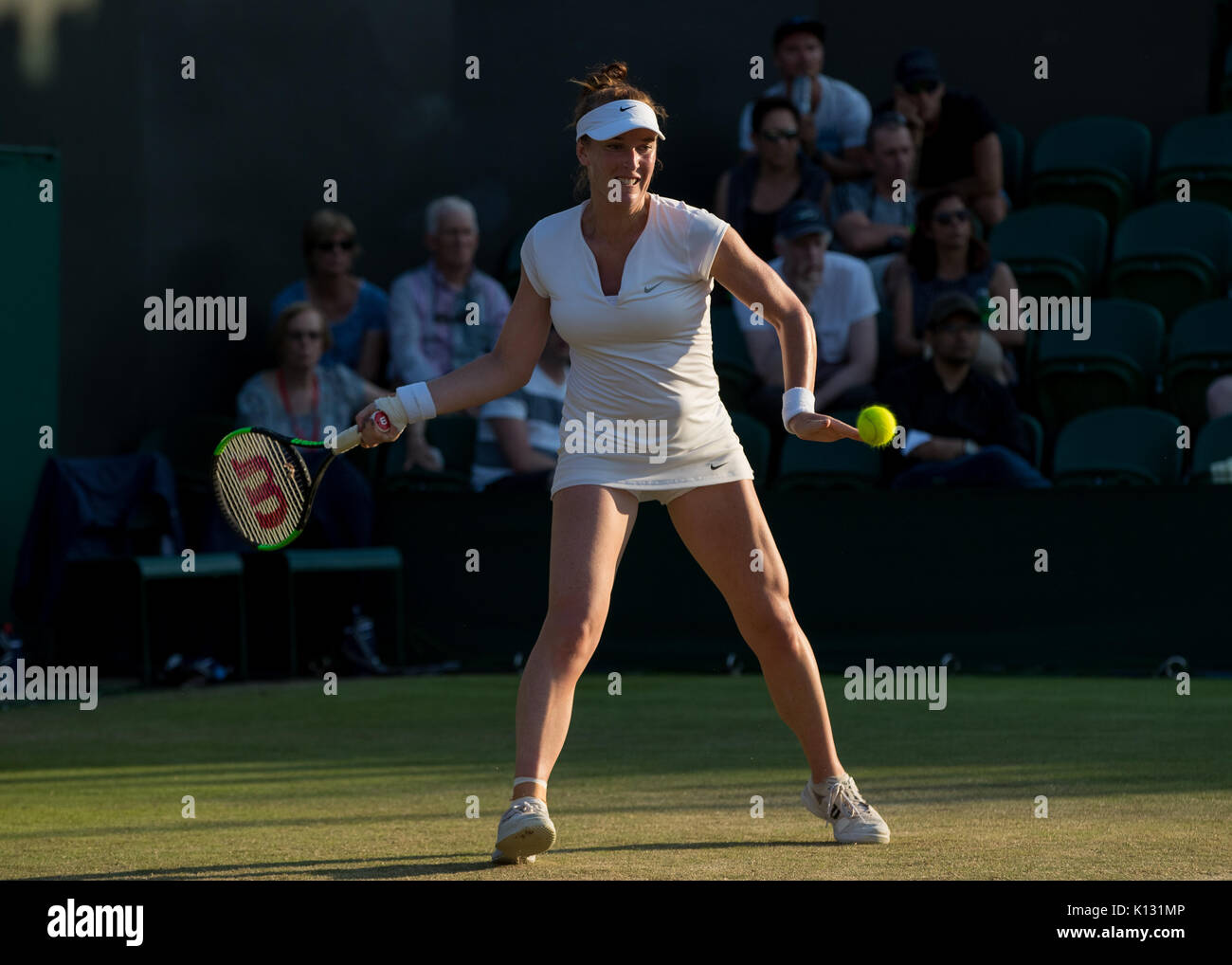 Madison Brengle of the USA in action at the Ladies' Singles - Wimbledon ...