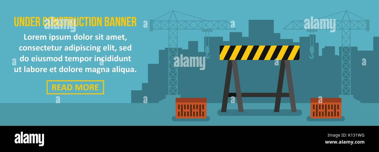 Under construction banner horizontal concept Stock Vector Image & Art ...