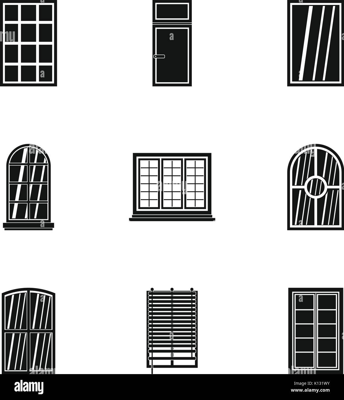 House window icon set, simple style Stock Vector Image & Art - Alamy
