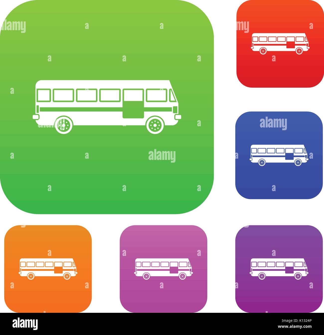 Bus set collection Stock Vector Image & Art - Alamy