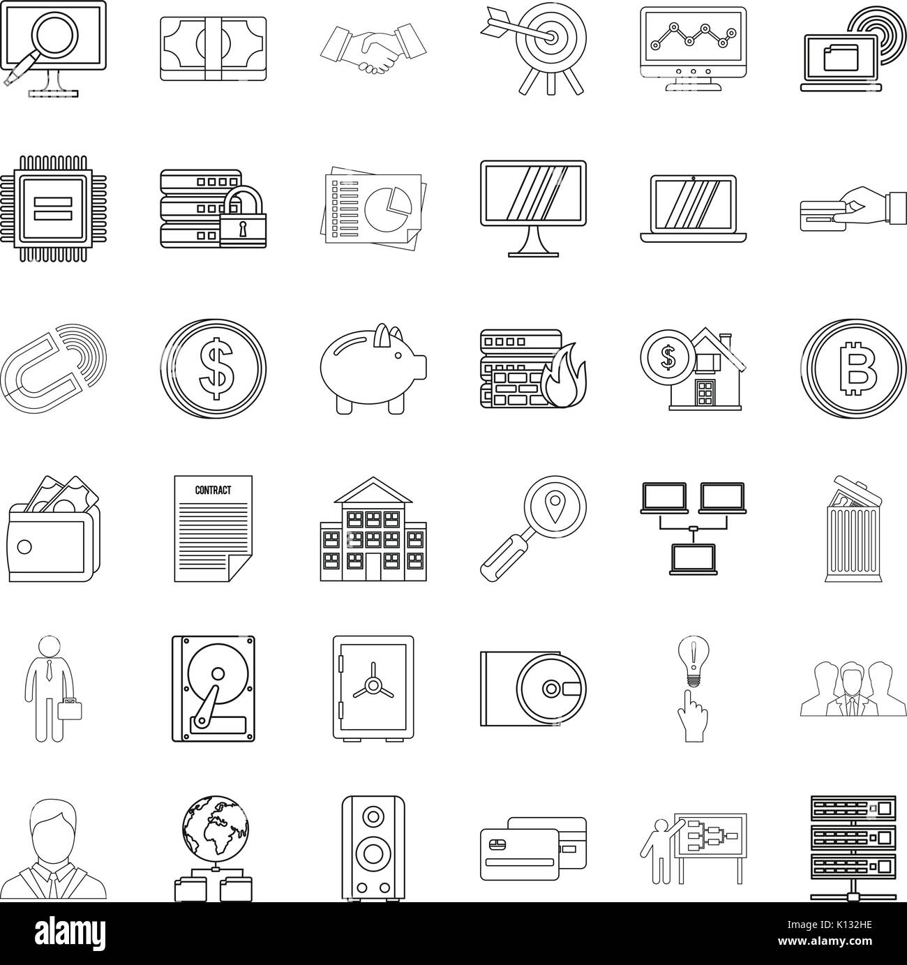 Presentation icons set, outline style Stock Vector Image & Art - Alamy