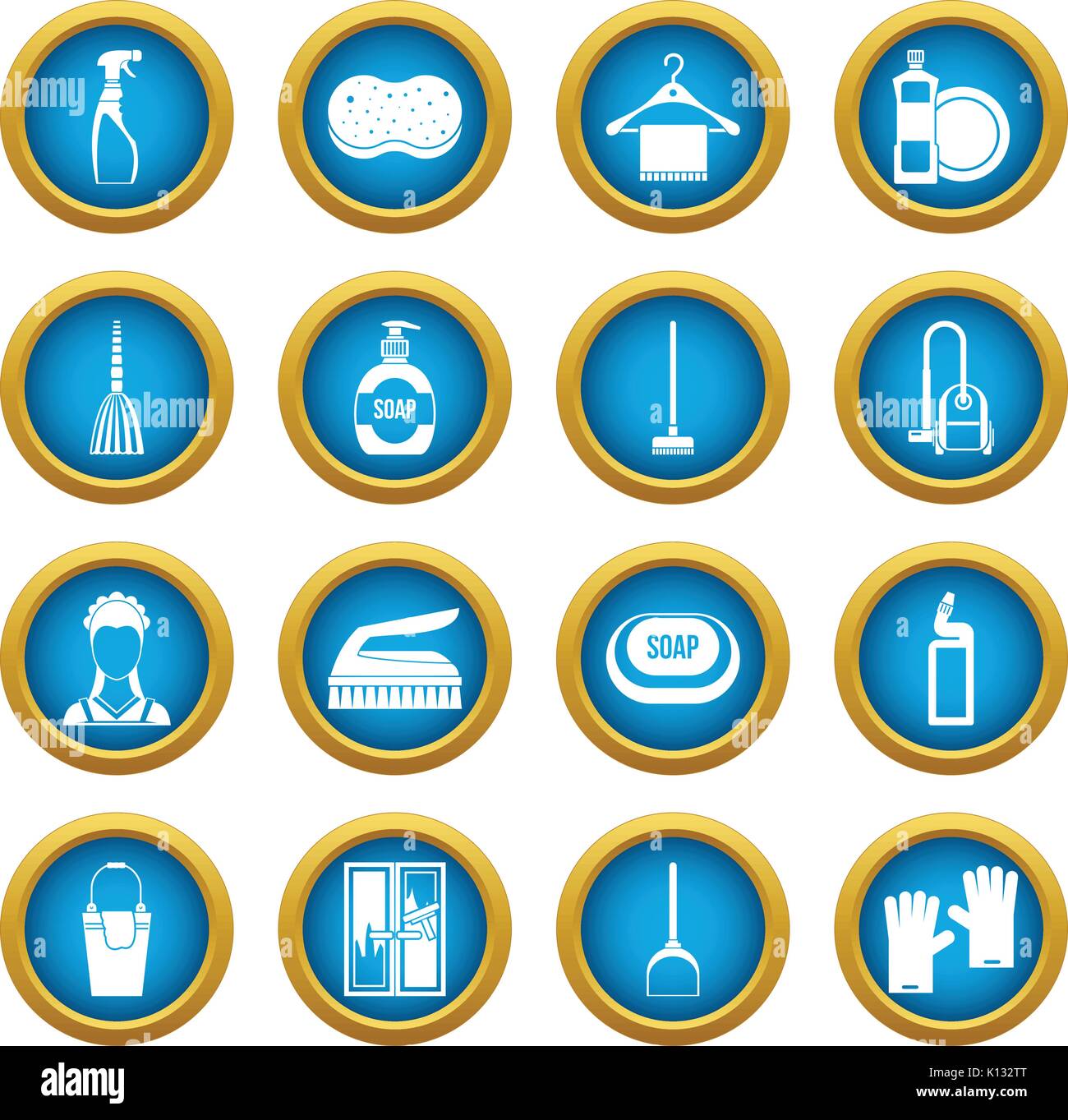 House cleaning icons blue circle set Stock Vector Image & Art - Alamy