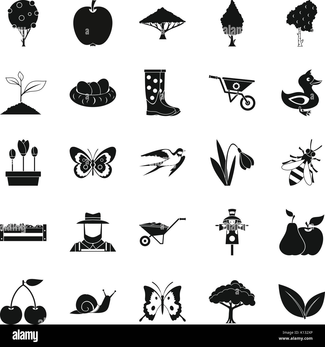 Plant icons set, simple style Stock Vector Image & Art - Alamy