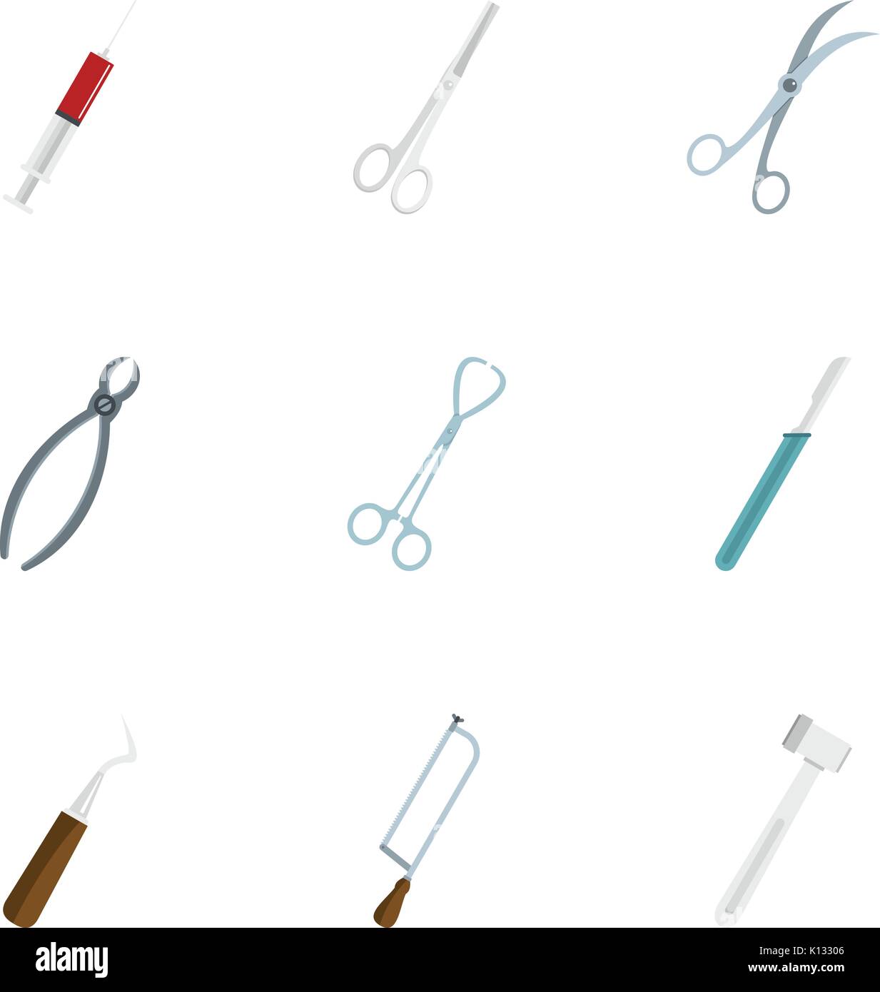 Surgery tools icon set, flat style Stock Vector Image & Art - Alamy