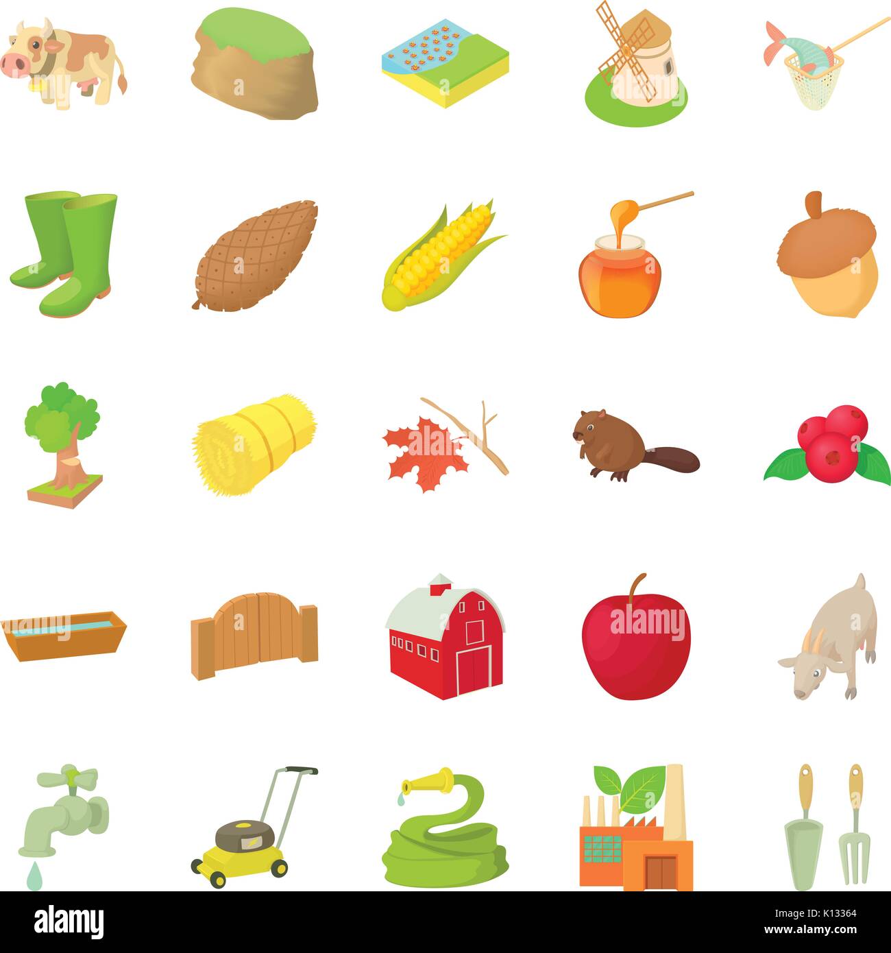 Gardening icons set, cartoon style Stock Vector Image & Art - Alamy