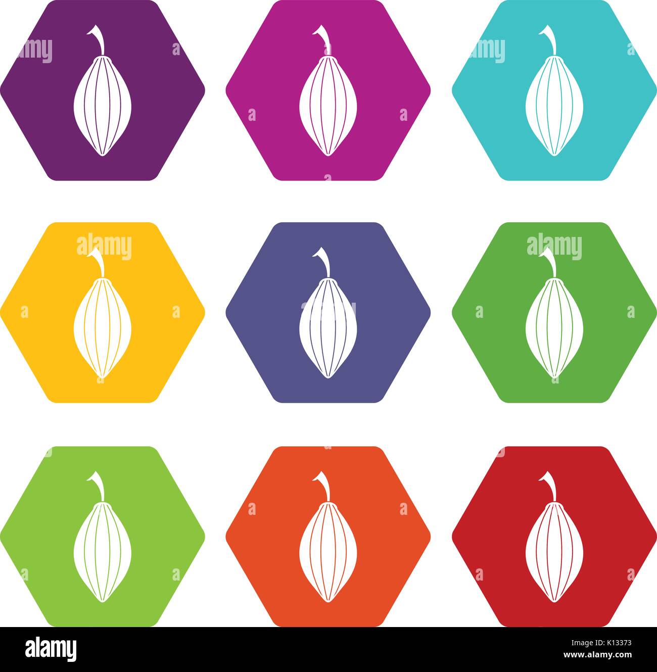 Black cardamom pod icon set color hexahedron Stock Vector Image & Art ...