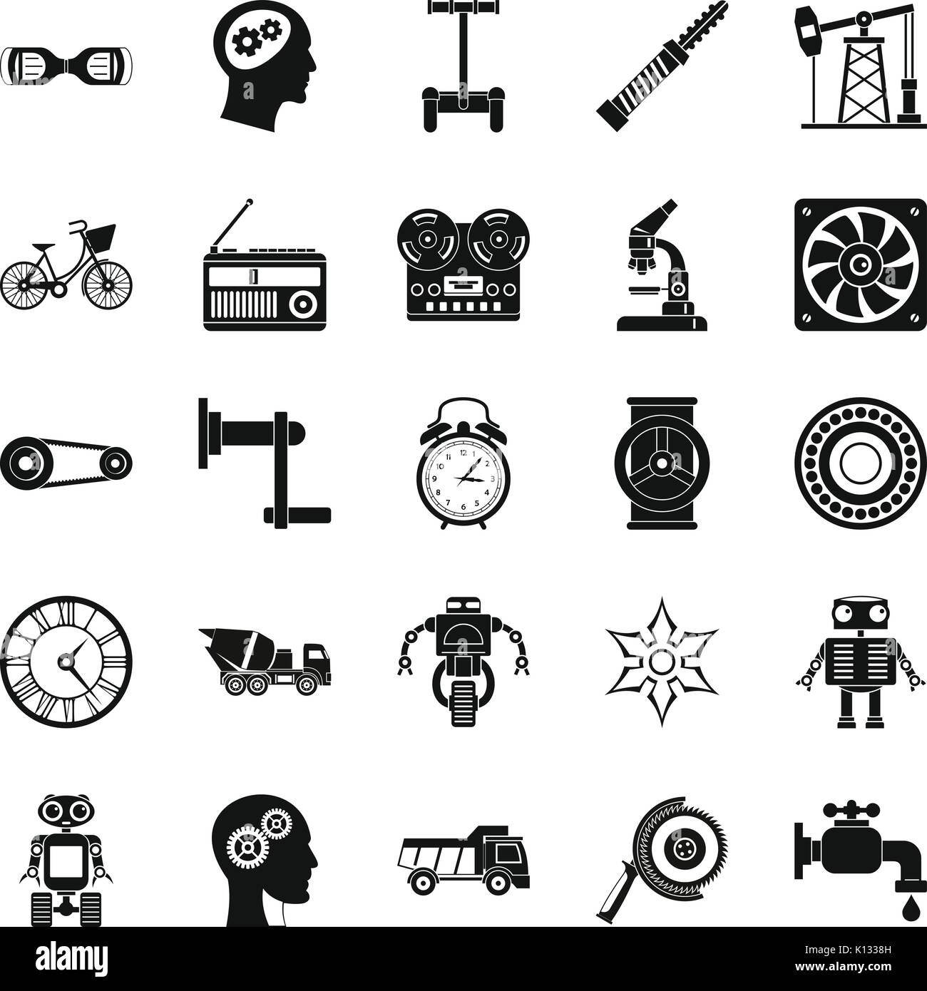 Gear icons set, simple style Stock Vector Image & Art - Alamy