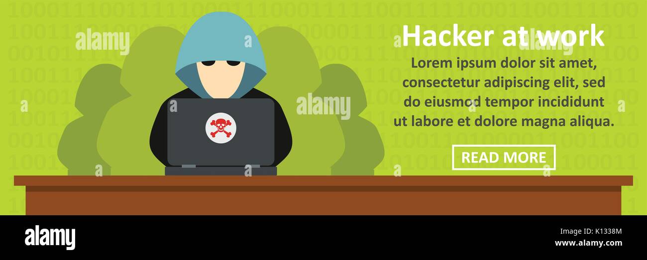 Hacker at work banner horizontal concept Stock Vector Image & Art - Alamy