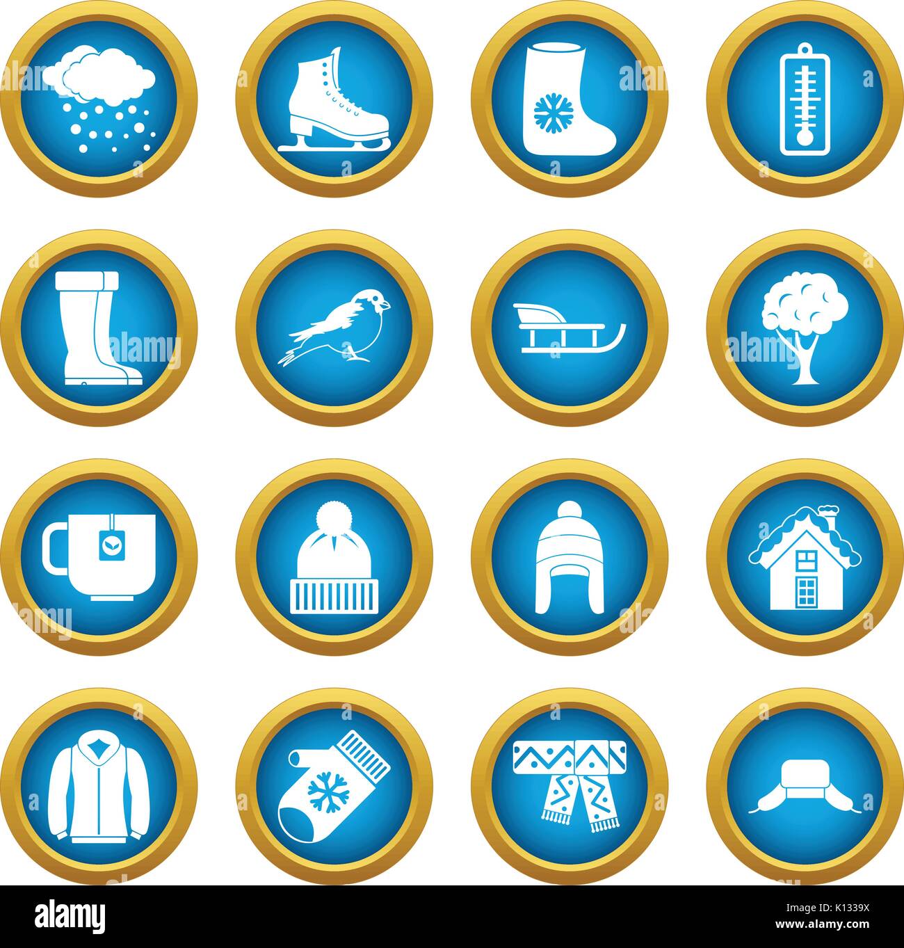 Winter icons blue circle set Stock Vector Image & Art - Alamy