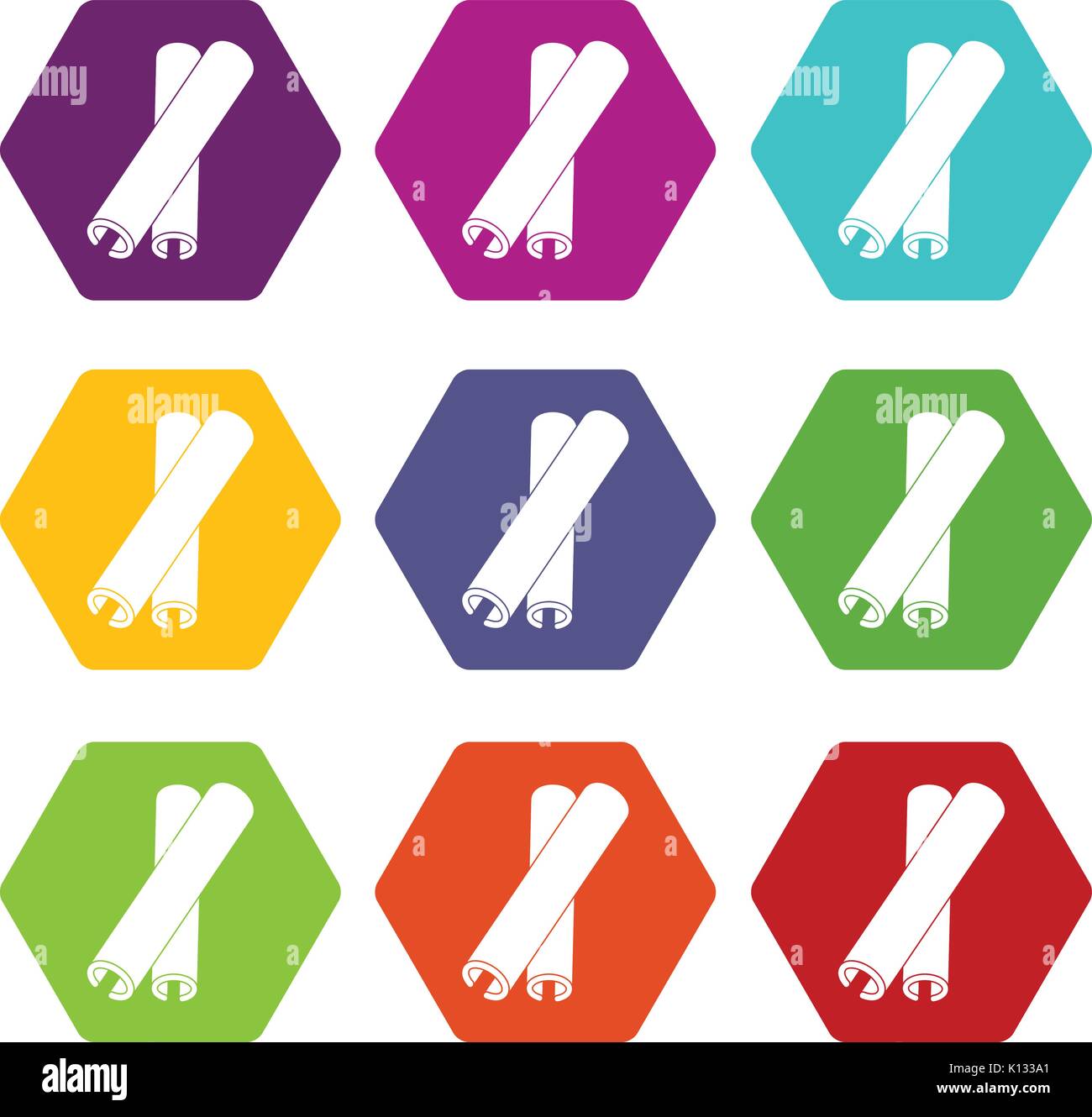 Cinnamon sticks icon set color hexahedron Stock Vector Image & Art - Alamy