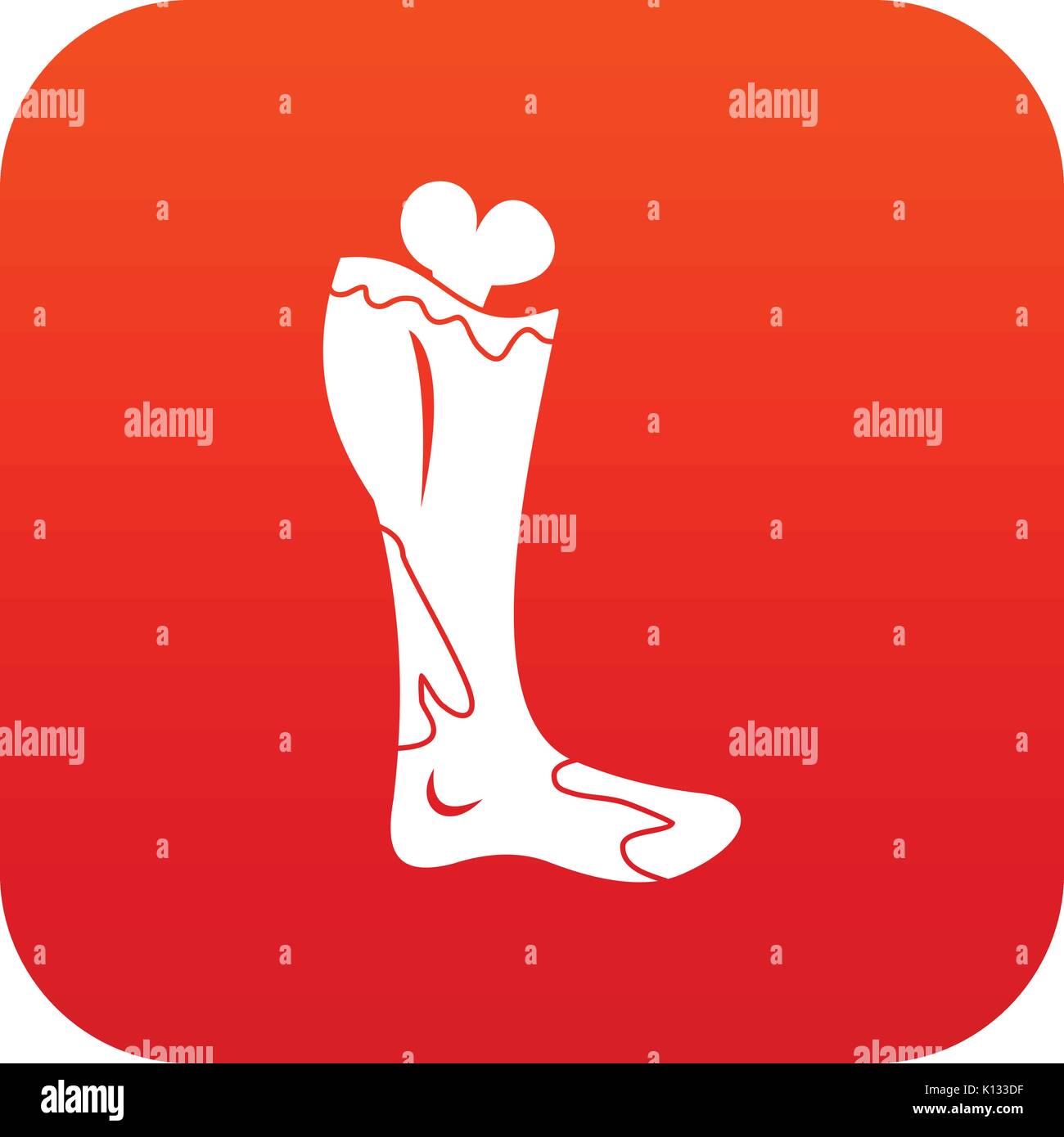Zombie leg icon digital red Stock Vector Image & Art - Alamy