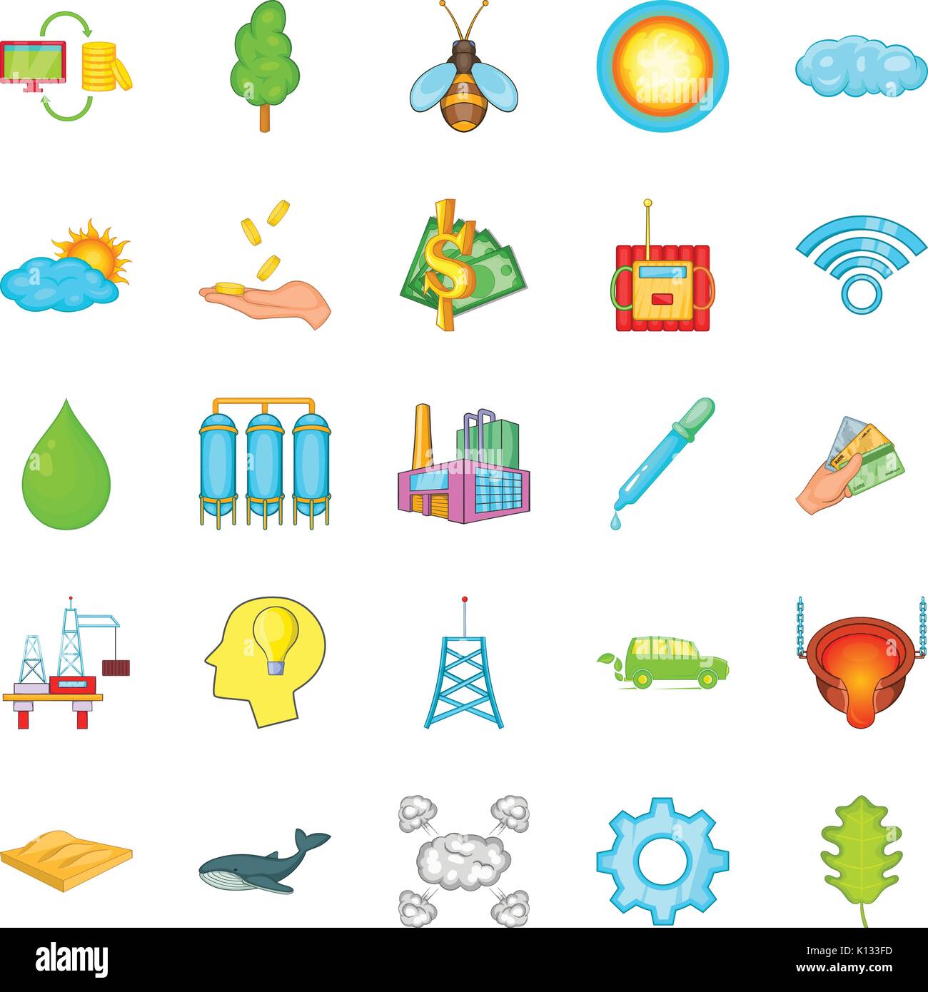Global warming icons set, cartoon style Stock Vector Image & Art - Alamy
