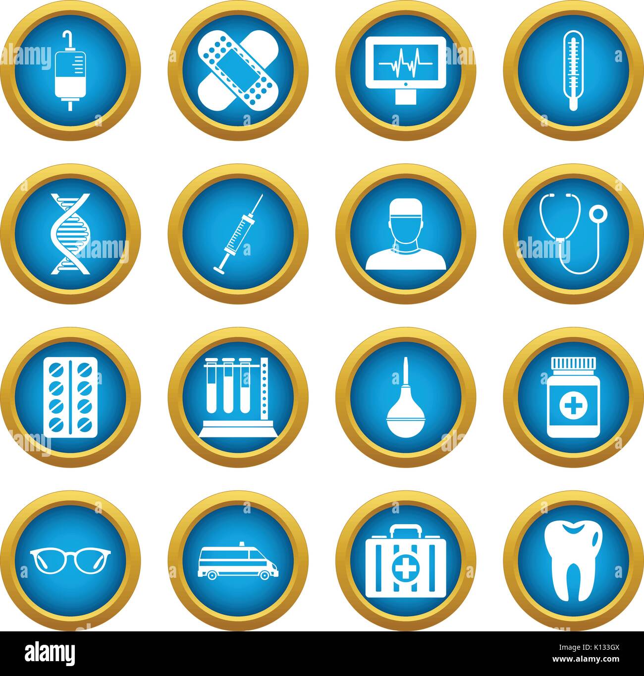 Medicine icons blue circle set Stock Vector Image & Art - Alamy