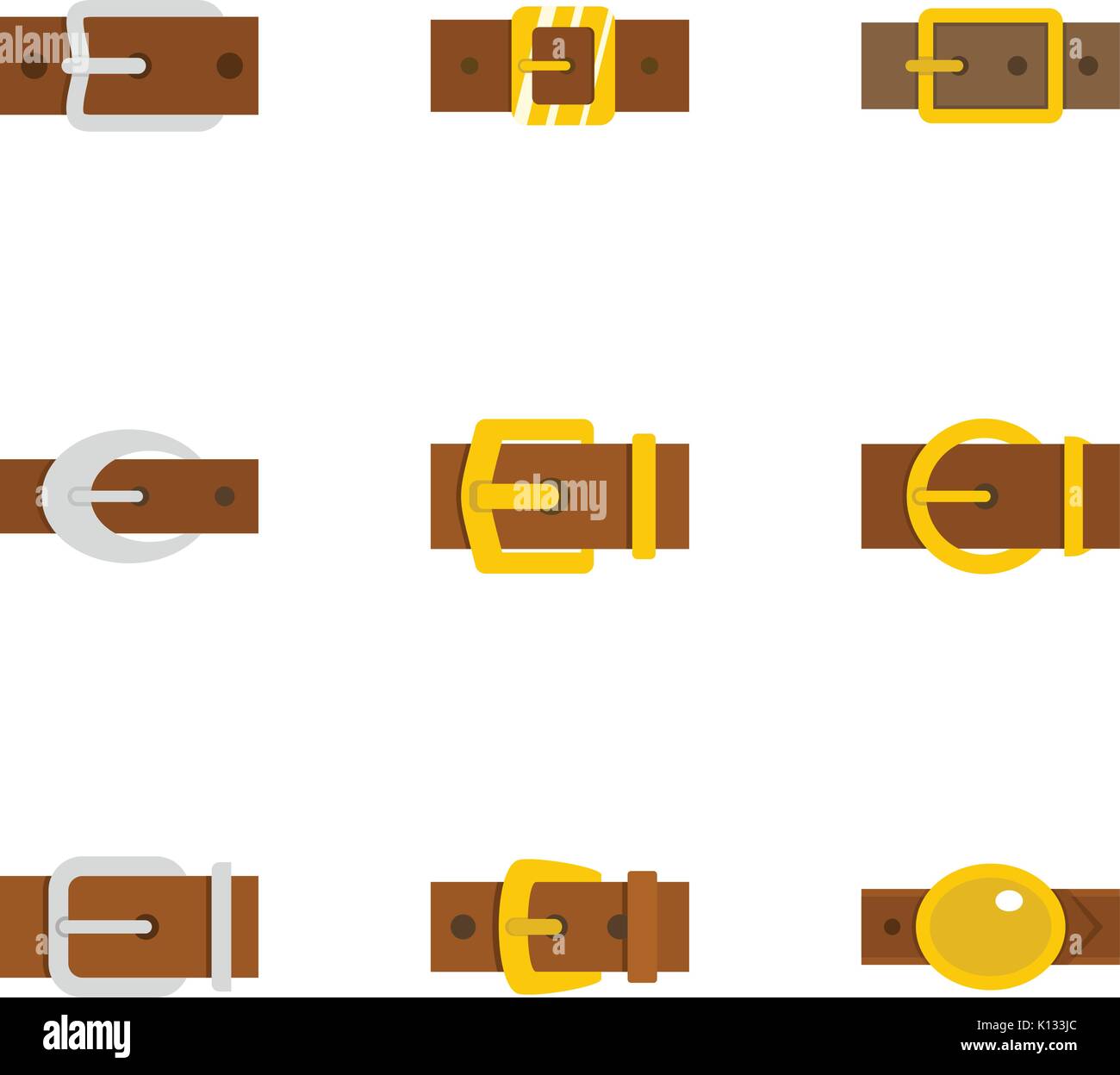 Modern belt buckle icon set, flat style Stock Vector Image & Art - Alamy