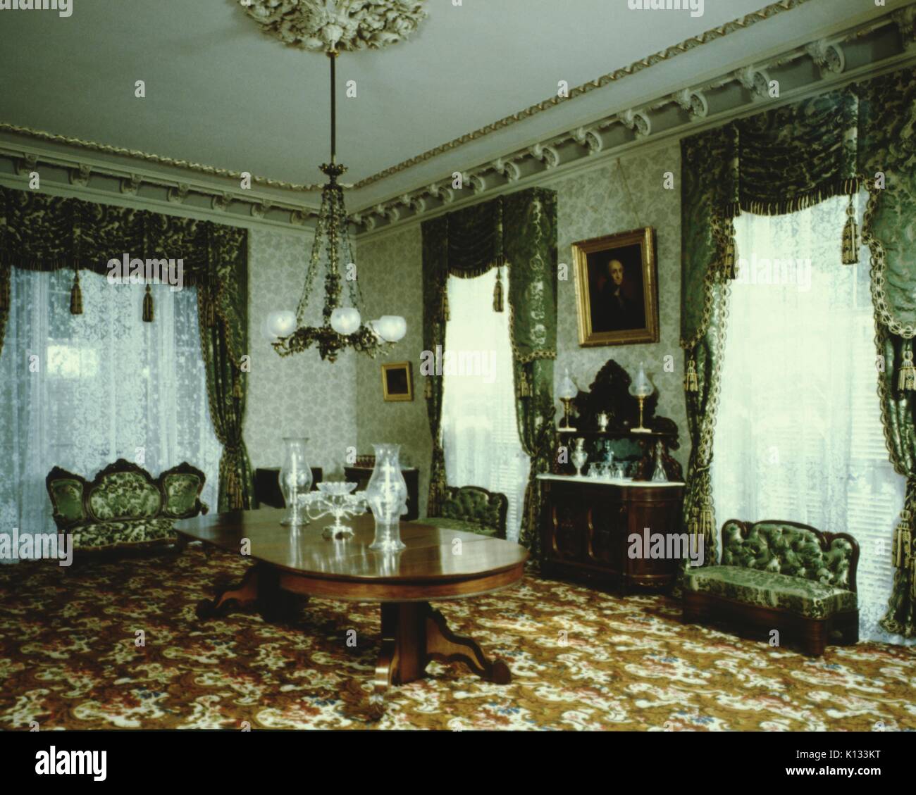 Dining room at Whitehouse of the Confederacy, Richmond, Virginia, 1967 ...