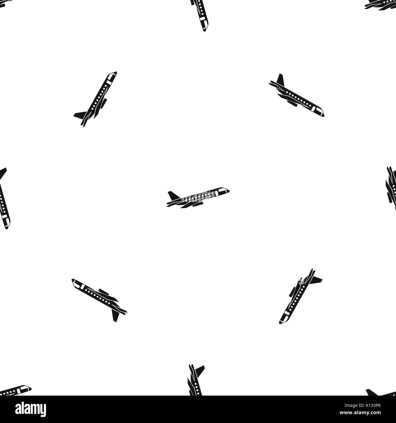 Airplane taking off pattern seamless black Stock Vector Image & Art - Alamy