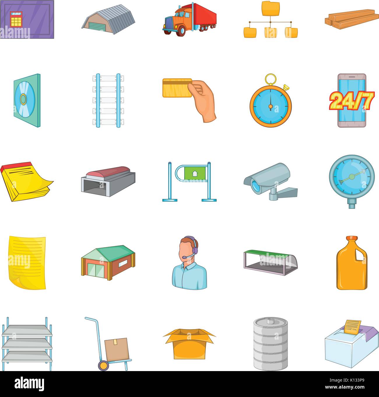 Goods storage icons set, cartoon style Stock Vector Image & Art - Alamy