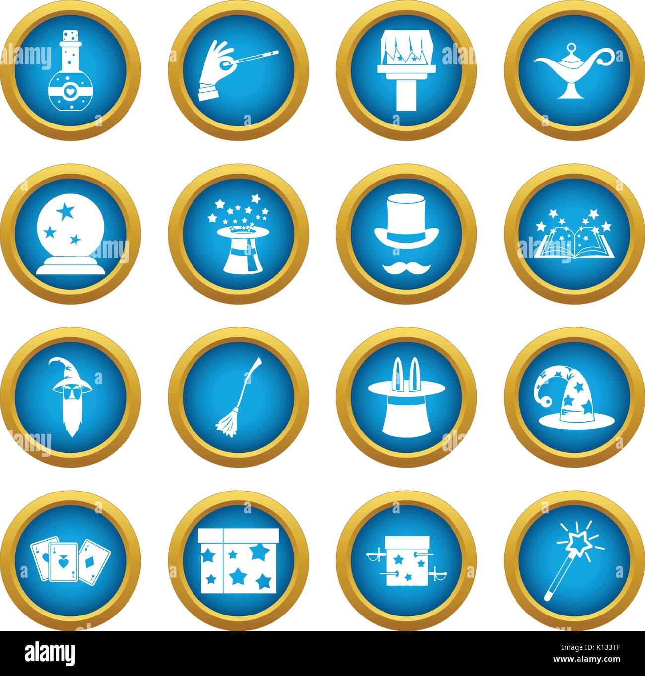 Magic icons blue circle set Stock Vector Image & Art - Alamy