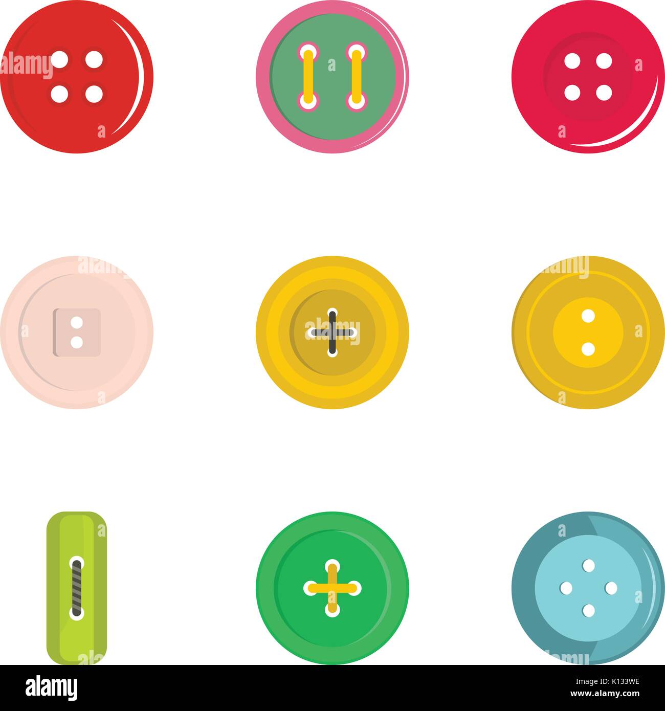 Modern clothes button icon set, flat style Stock Vector Image & Art - Alamy