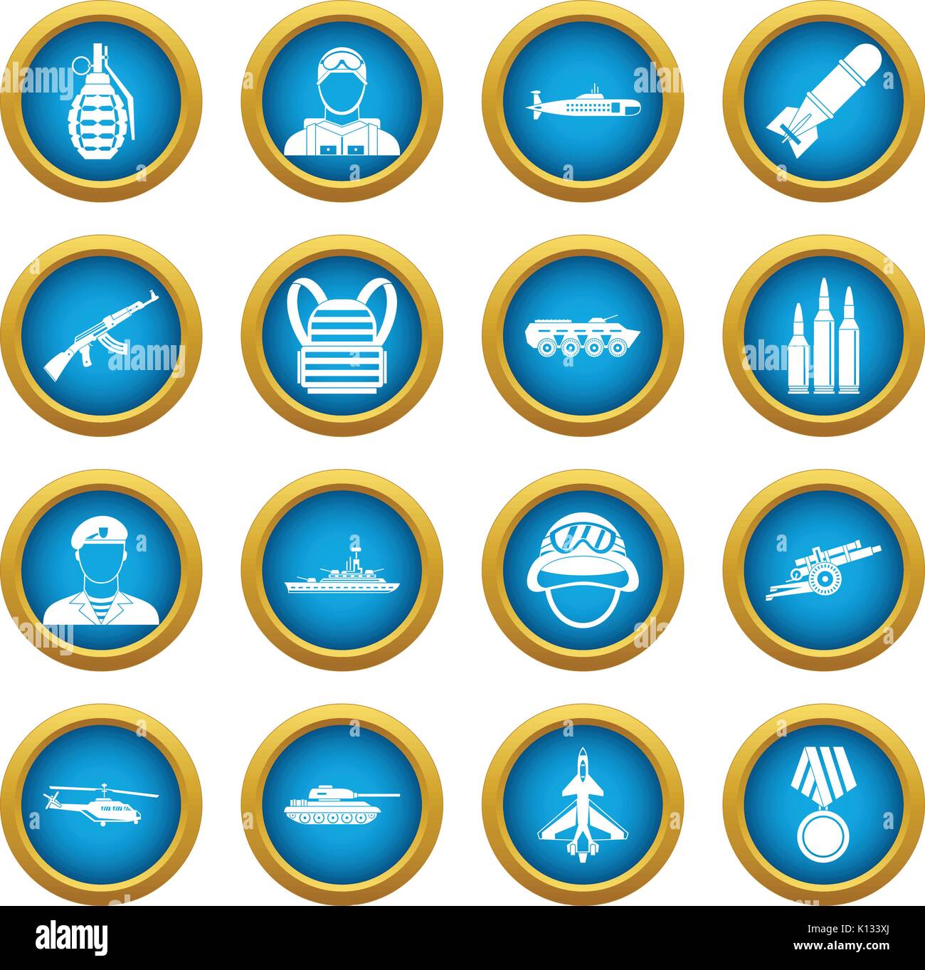 War icons blue circle set Stock Vector Image & Art - Alamy