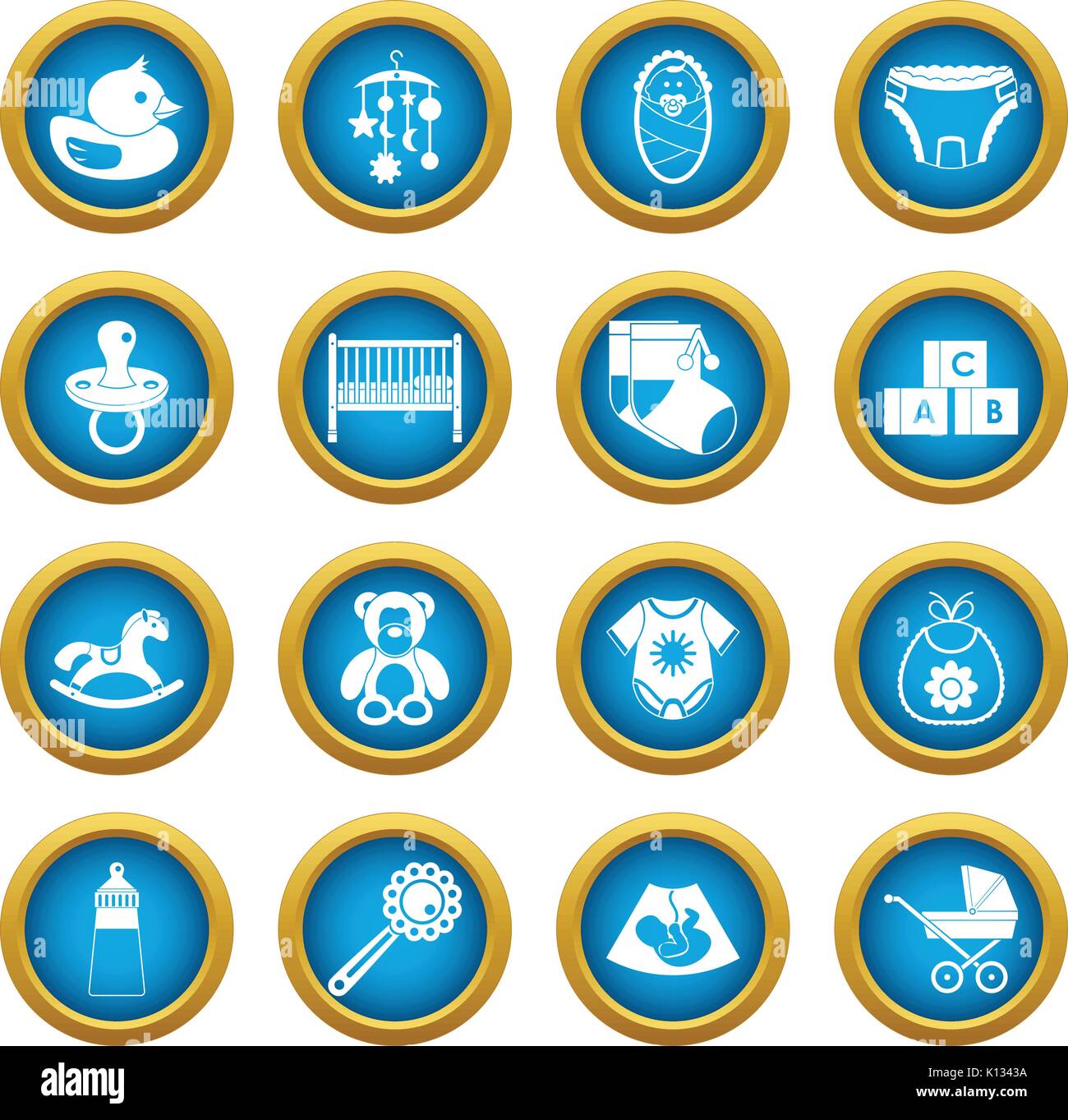 Newborn icons blue circle set Stock Vector Image & Art - Alamy