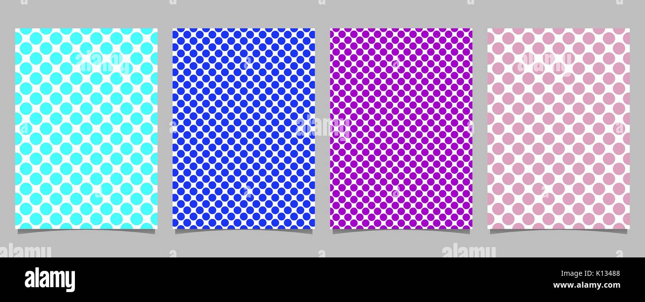 Retro polka dot card background template set - vector stationery ...