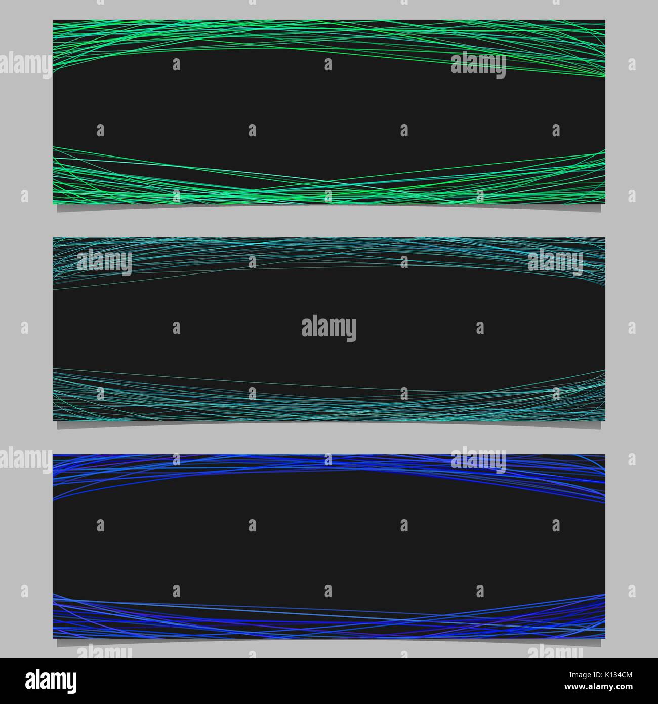 Color horizontal banner template design set - vector graphic with ...