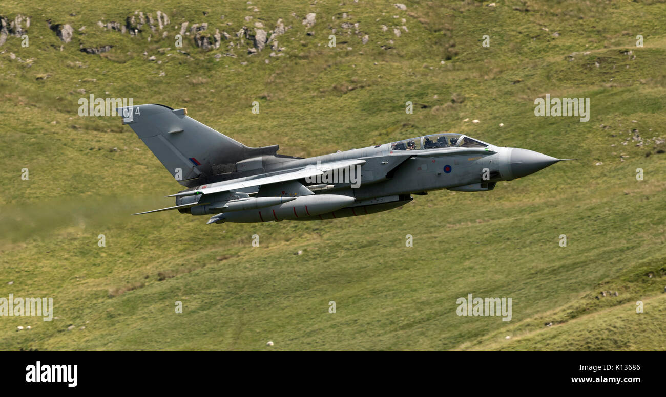 RAF Tornado GR4 on a low level flying sortie in the Mach Loop LFA7 ...