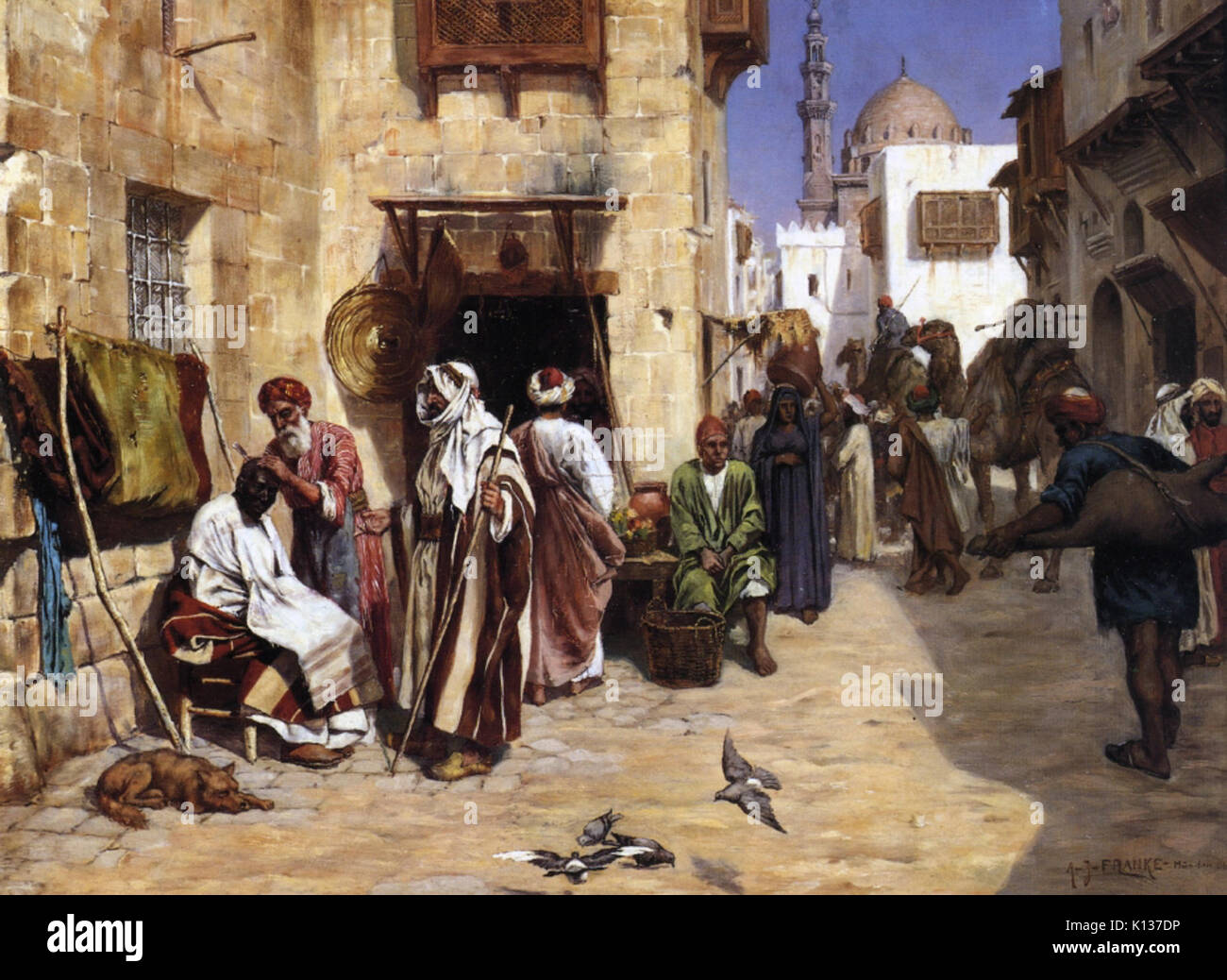 Albert Joseph Franke Beim Barbier Stock Photo - Alamy