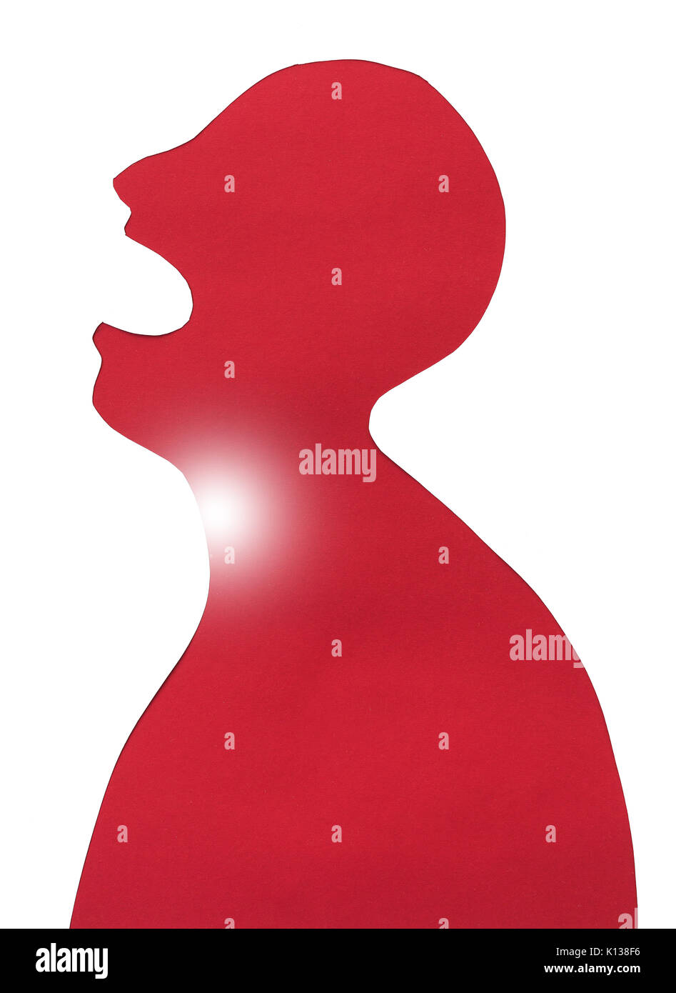 concept of disease and pain on silhouette - close-up abstract patient ...