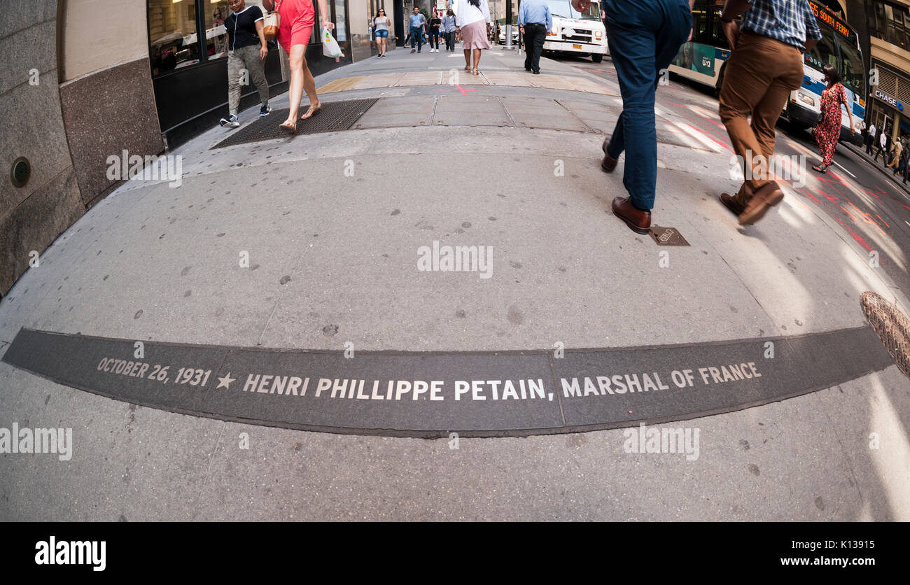 A plaque commemorating French Field Marshal Philippe Pétain embedded in ...