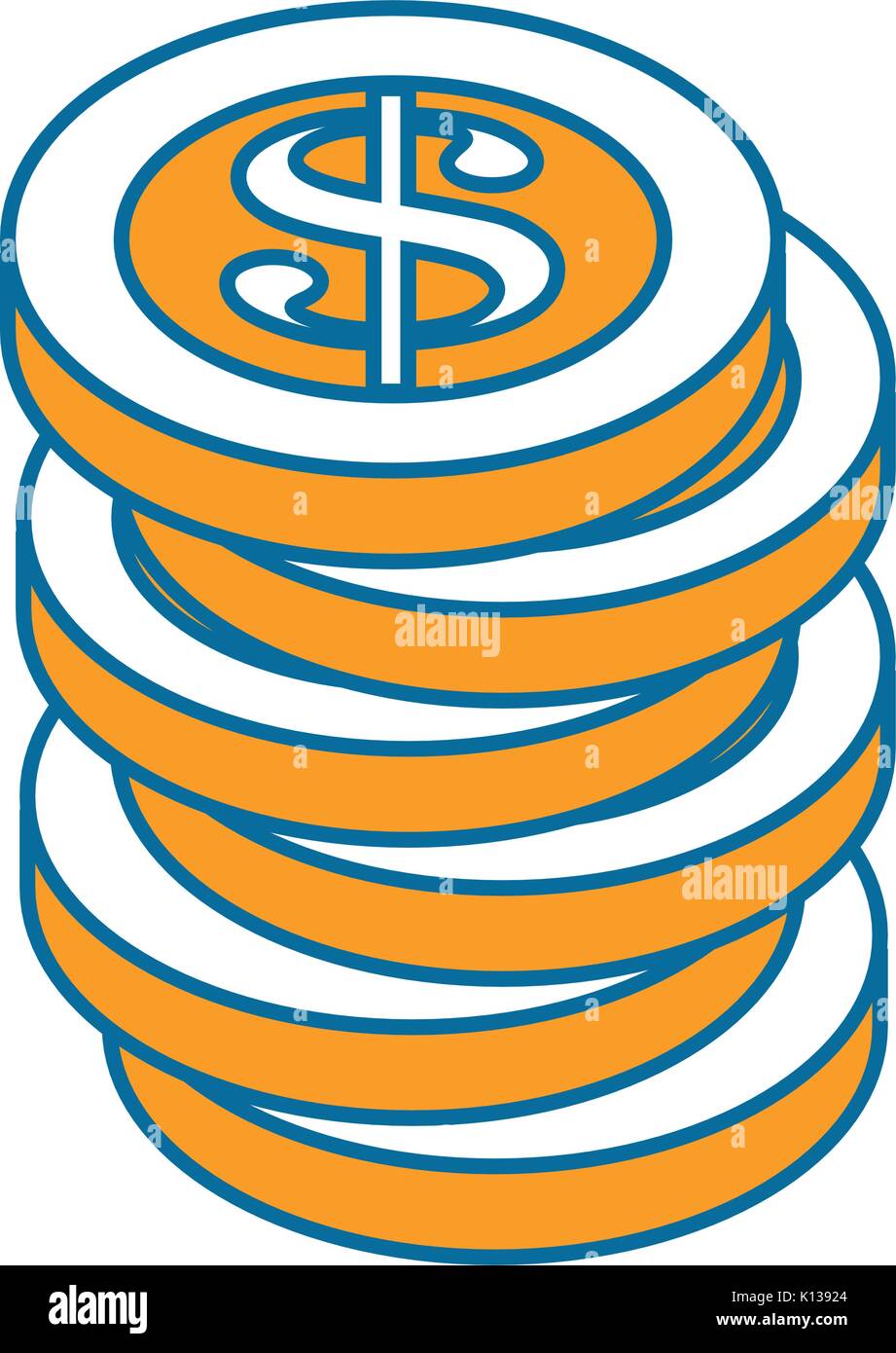 Coins piled up icon vector illustration graphic design Stock Vector ...