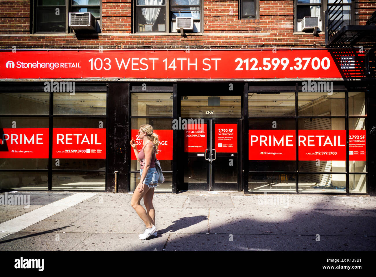 Vacant retail space in Chelsea neighborhood of New York on Thursday ...