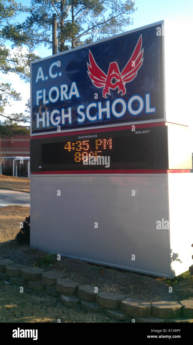 AC Flora High School sign Stock Photo - Alamy