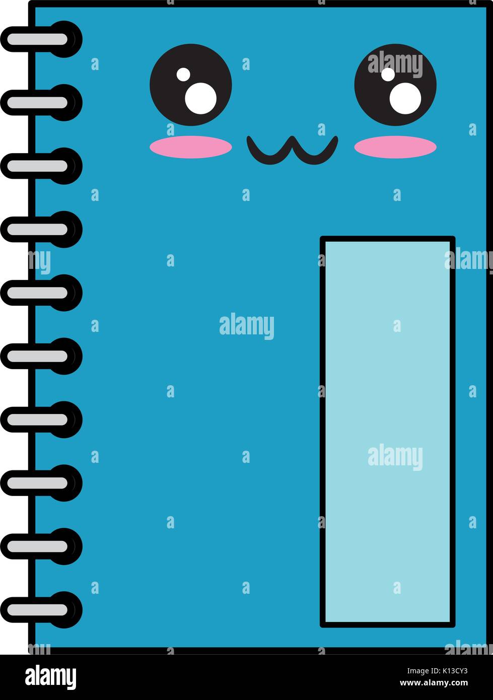 kawaii notebook icon over white background vector illustration Stock ...